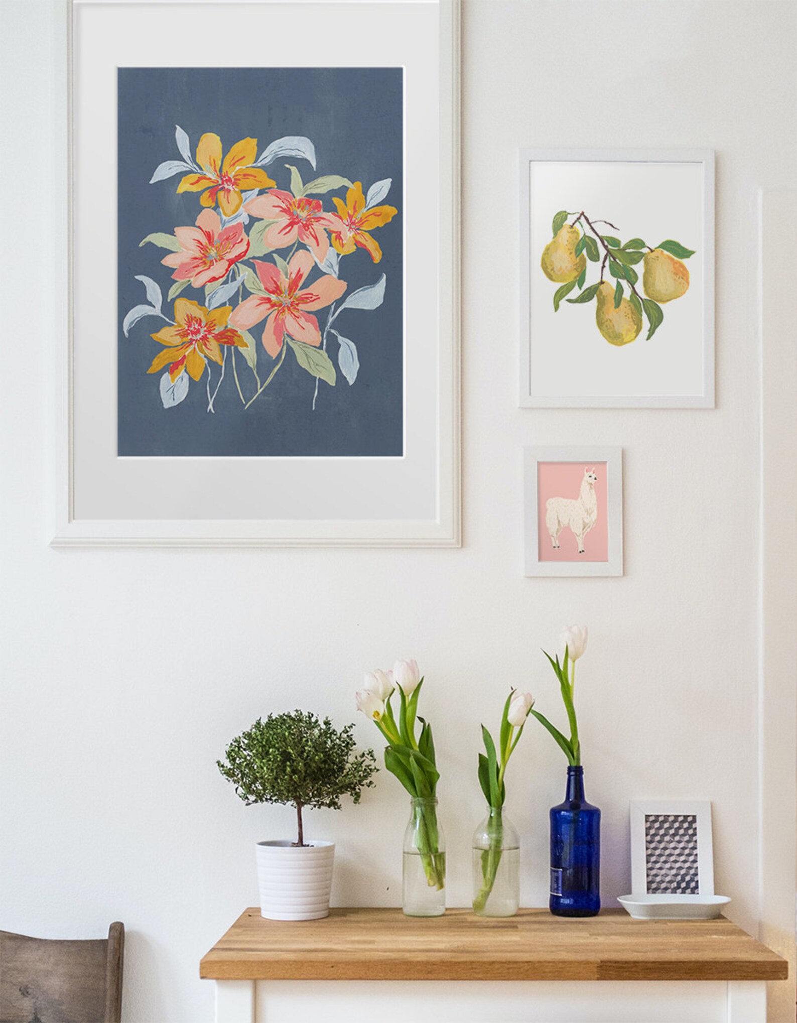 Colorful Flower Art Print Botanical Wall Art Floral Print | Etsy