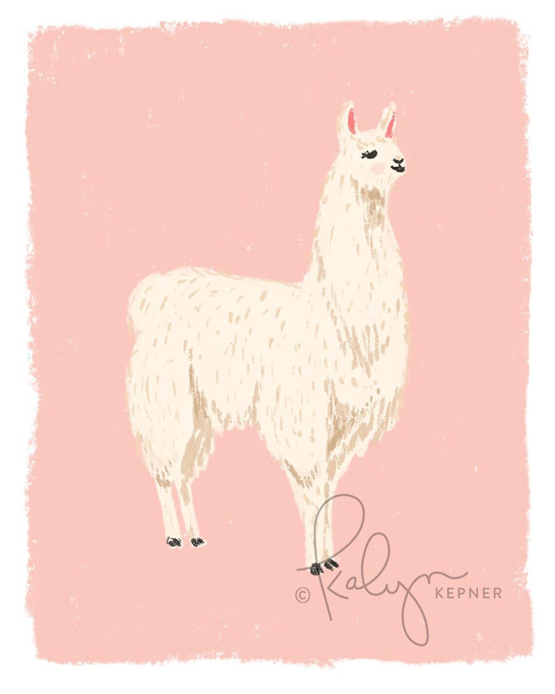 Llama Art Print Llama Wall Decor Cute Llama Illustration - Etsy