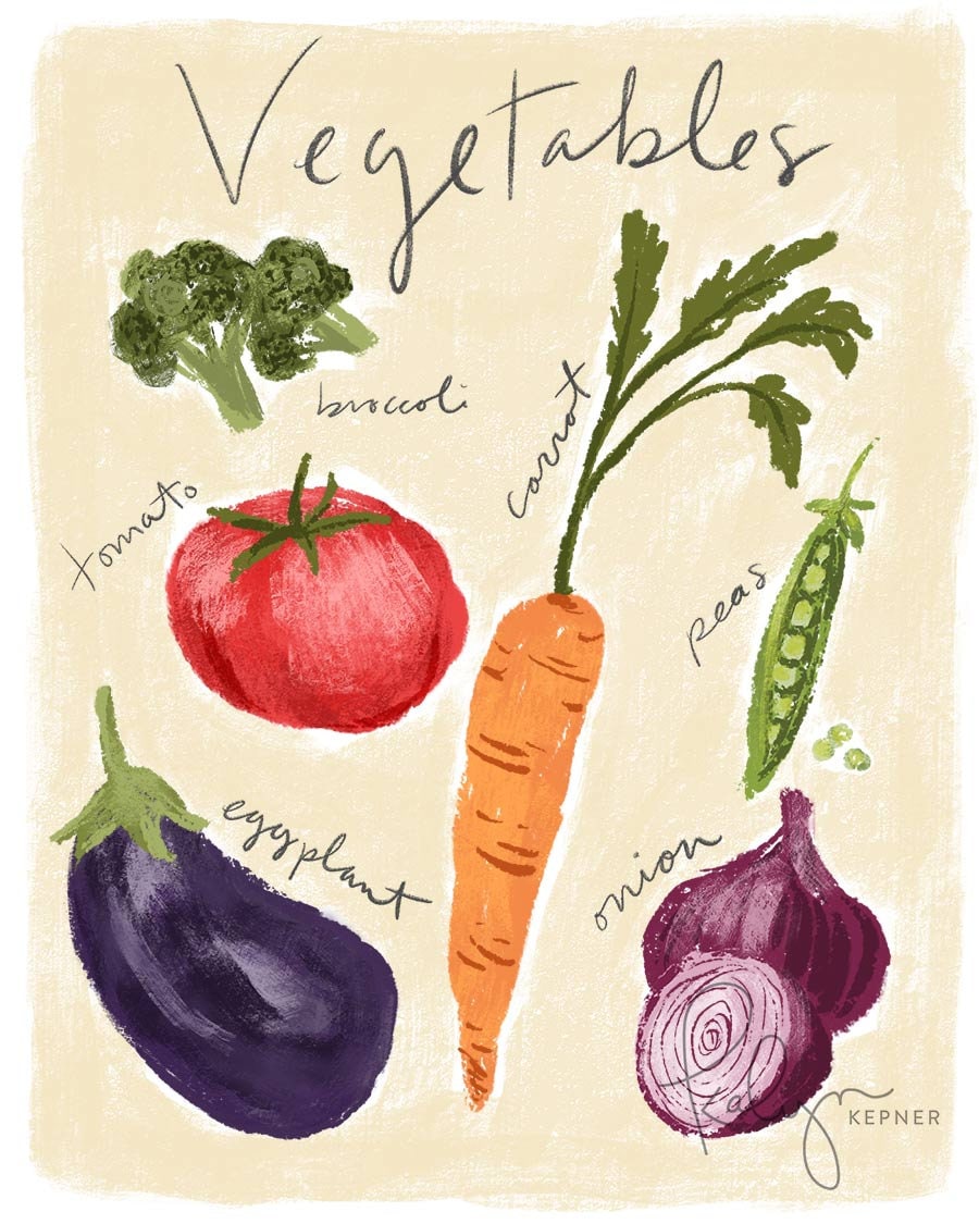 Kitchen Wall Decor, Vegetable Art Print, Vegetable Artwork, Food Decor ...