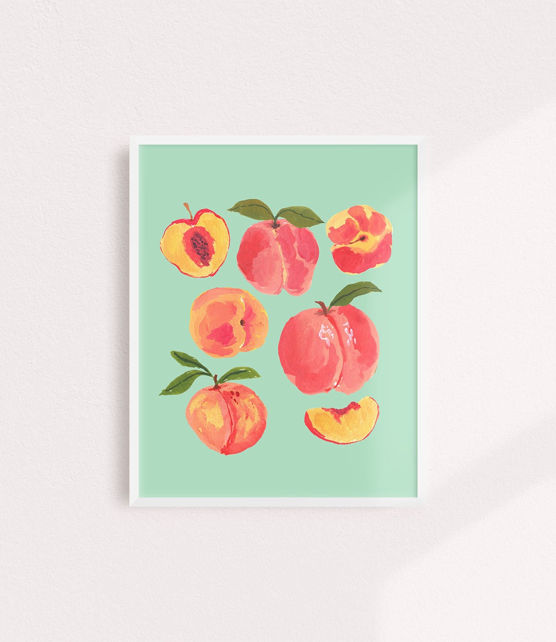 Peach Decor Peach Print Kitchen Wall Decor Peach Artwork | Etsy