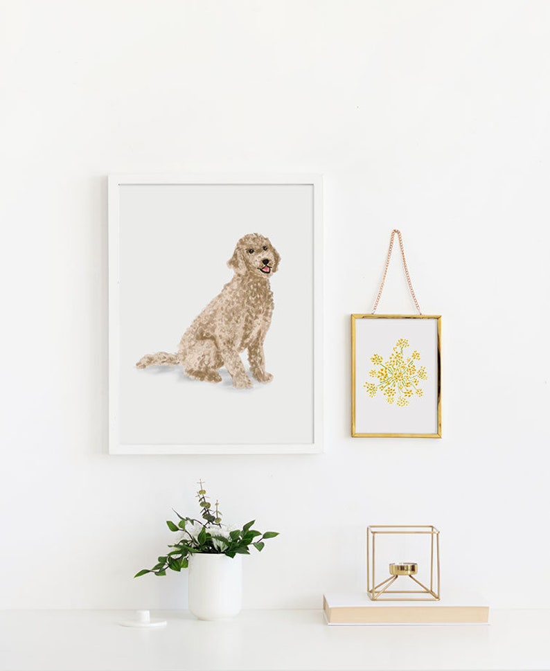Goldendoodle Art Print Goldendoodle Dog Portrait - Etsy