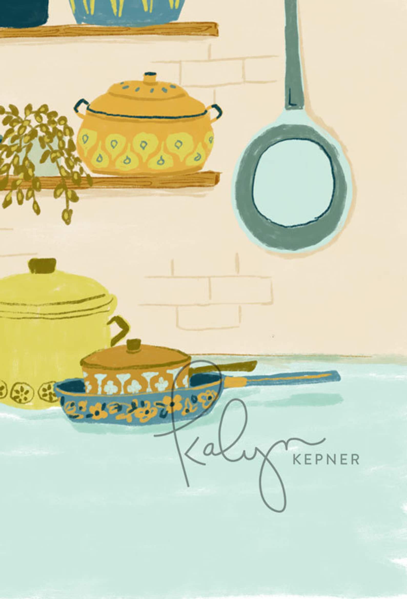 Kitchen Wall Art Vintage Cookware Art Print Midcentury - Etsy