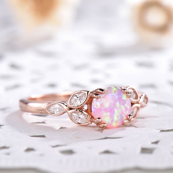 Pink Flower Ring - Etsy