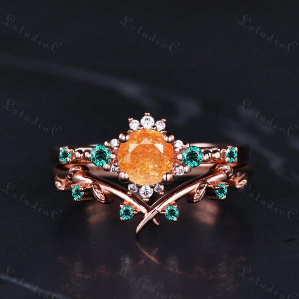 Sunstone Ring Set - Etsy