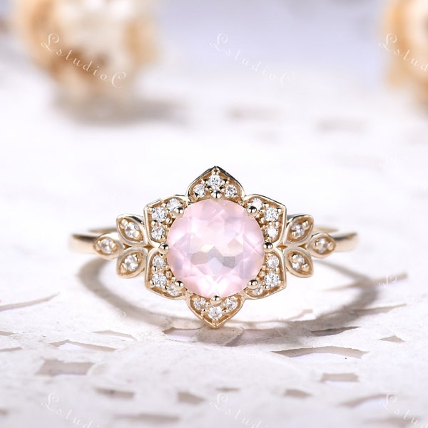 Flower Engagement Ring - Etsy