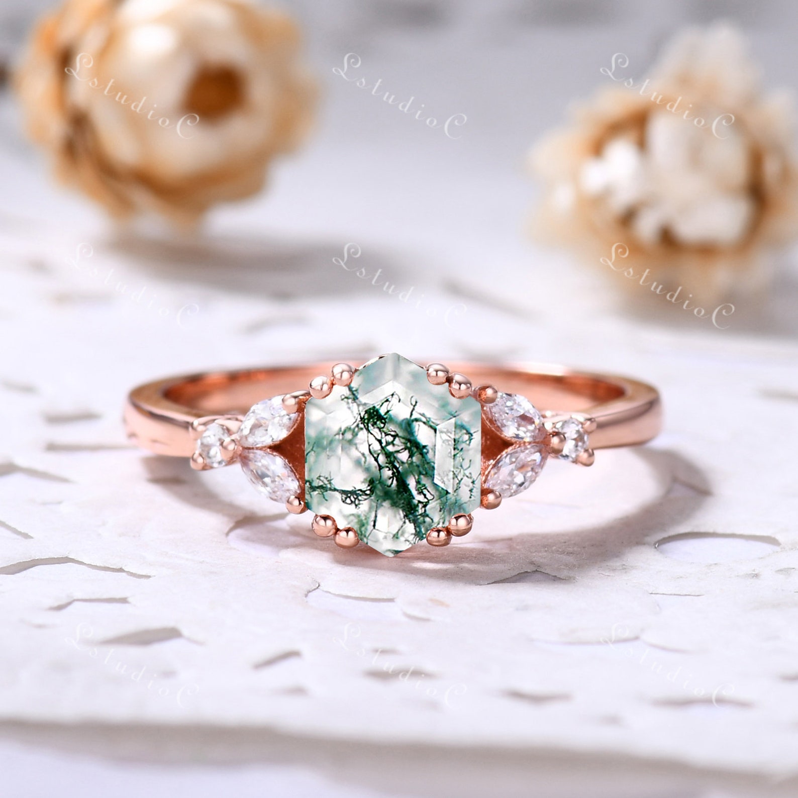 Hexagon Cut Turquoise Engagement Ring Vintage Blue Turquoise - Etsy