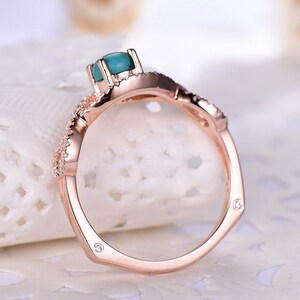 Natural Black Turquoise Engagement Ring Rose Gold 14k 925 - Etsy