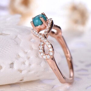 Natural Black Turquoise Engagement Ring Rose Gold 14k 925 - Etsy