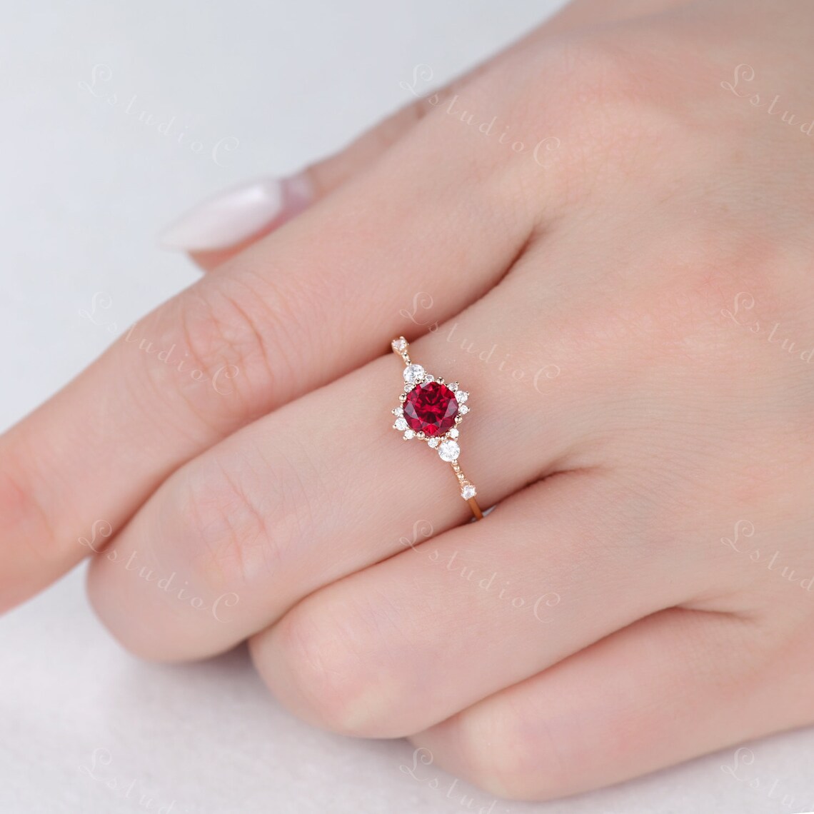 Antique Ruby Ring Vintage Ruby Engagement Ring Ruby Gemstone - Etsy