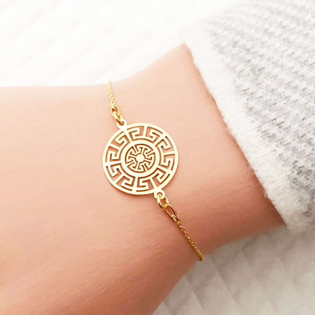 Greek Bracelet, Geometric Greek Meander Bracelet, Greek Key Pattern ...