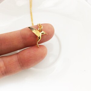 Hummingbird Necklace, Gold Hummingbird Pendant 24k Gold Plated, Colibri ...
