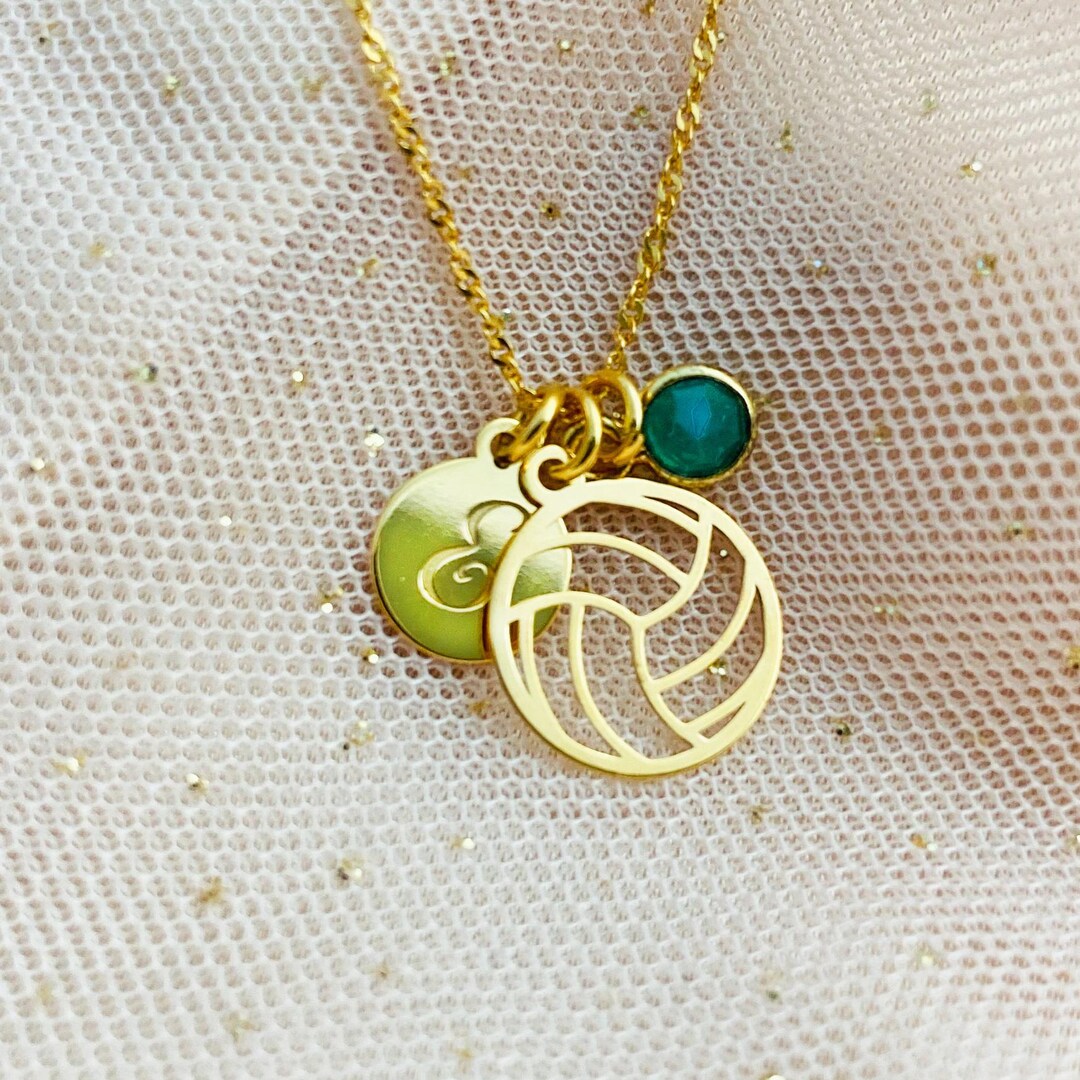 Gold VOLLEYBALL NECKLACE, Personalized Necklace Sports Jewelry, Sport ...