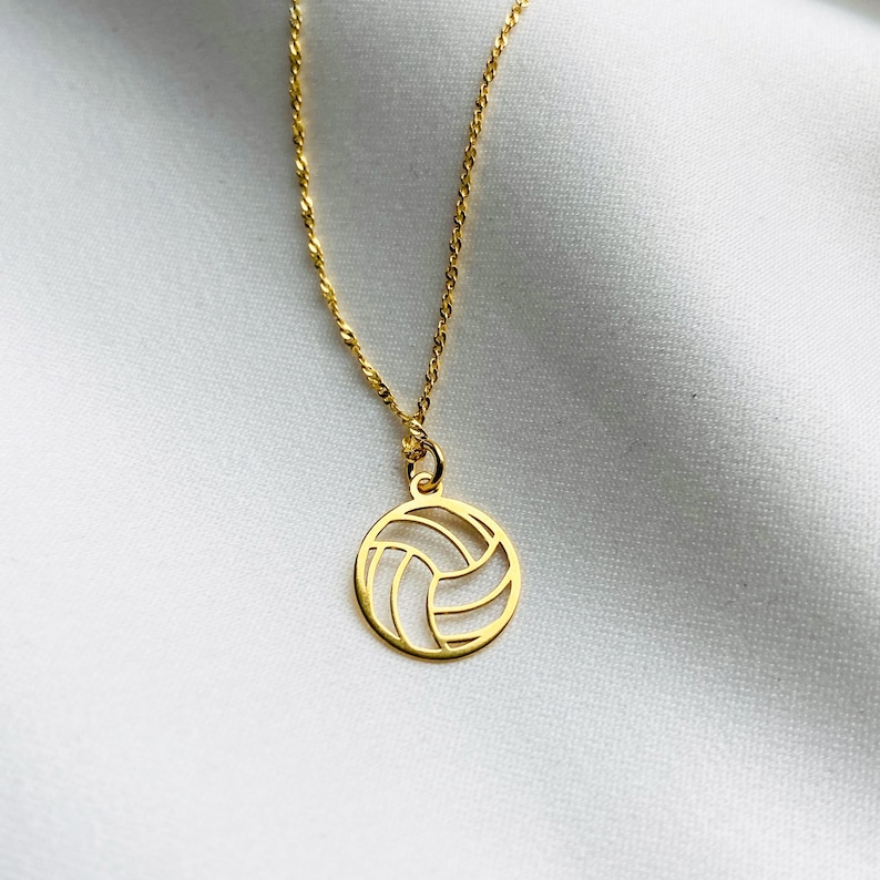 Gold VOLLEYBALL NECKLACE Personalized Necklace Sports - Etsy