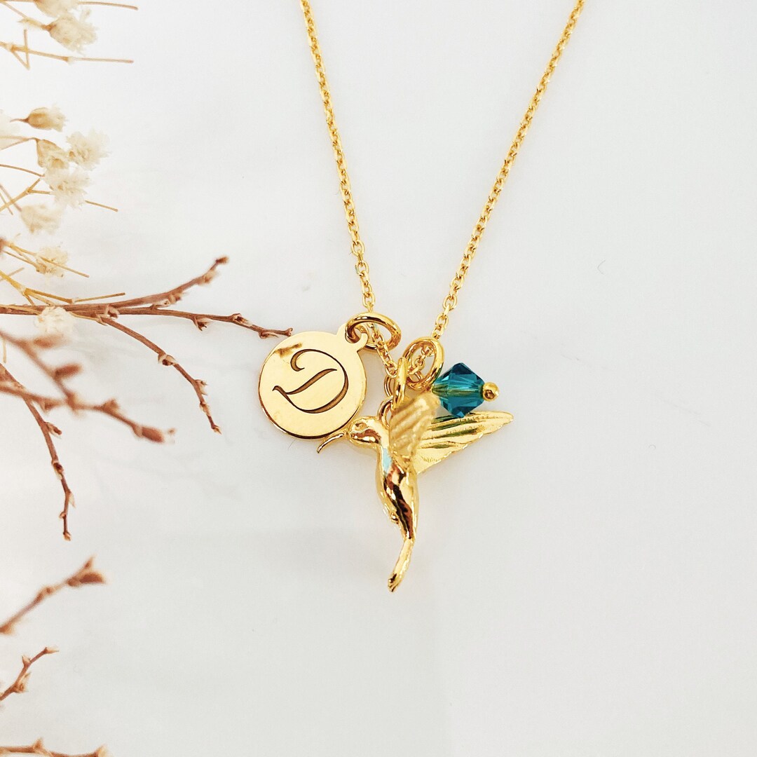 Hummingbird Necklace, Gold Hummingbird Pendant 24k Gold Plated, Colibri ...