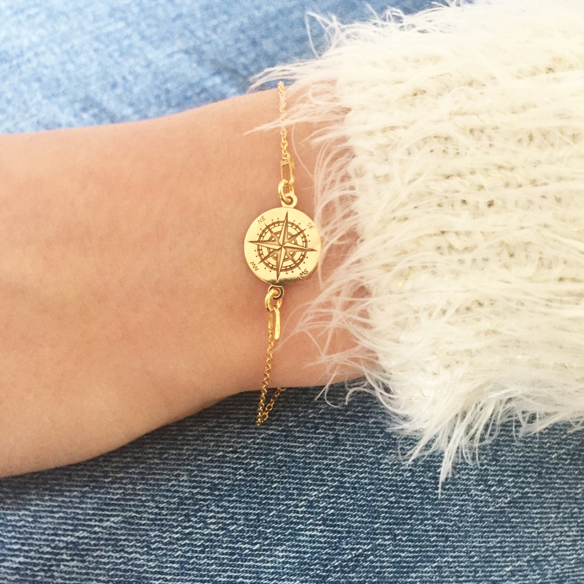Compass Bracelet, Sterling Silver Compass, Globetrotter Gift, Travel ...