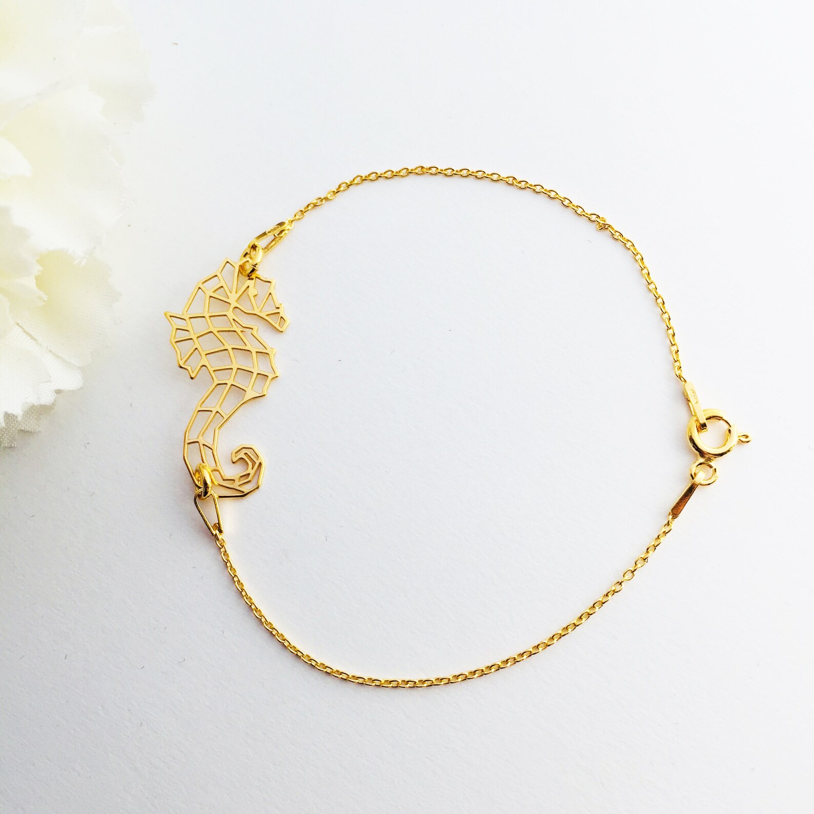 SEAHORSE Bracelet Delicate Seahorse Charm Gold Seahorse - Etsy