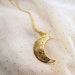 Filigree Moon Necklace, Gold Moon Necklace, Open Work Lunar Cycle ...