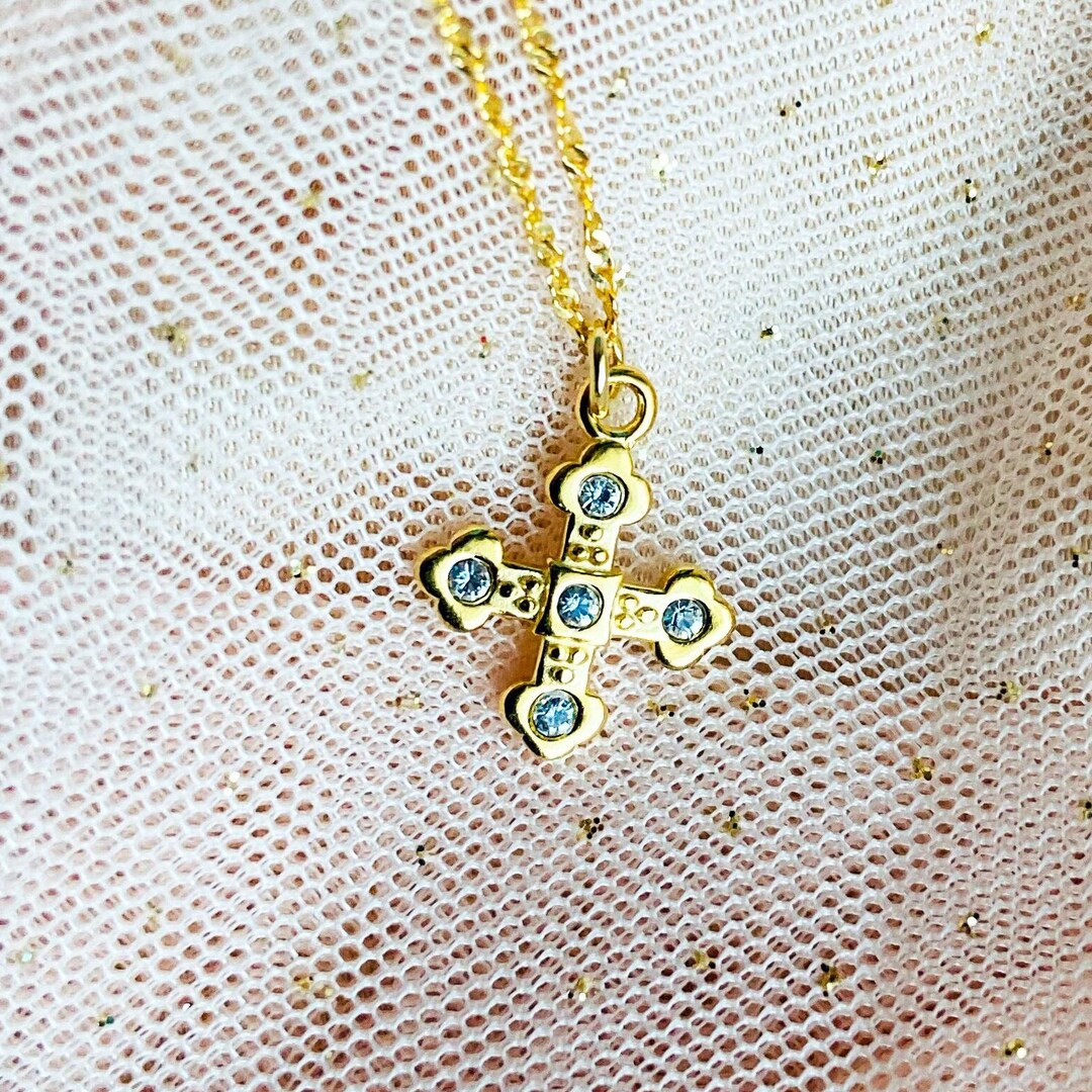 Greek Cross Necklace, Greek Byzantine Cross Crystals, Byzantine ...