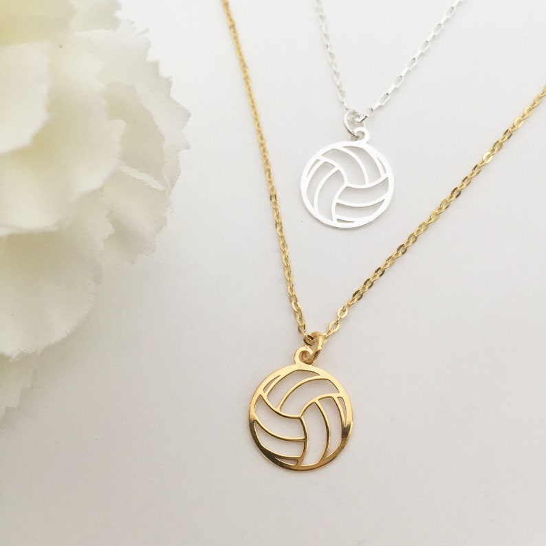 Silver VOLLEYBALL NECKLACE Silver Ball Pendant Sports - Etsy