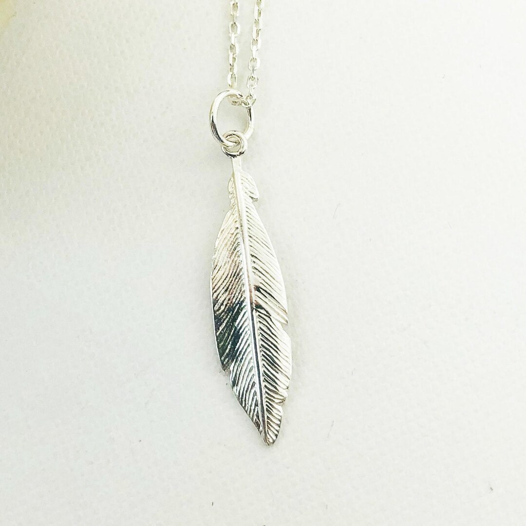 Silver Feather Necklace, Dainty Feather Jewelry , Simple Necklace ...