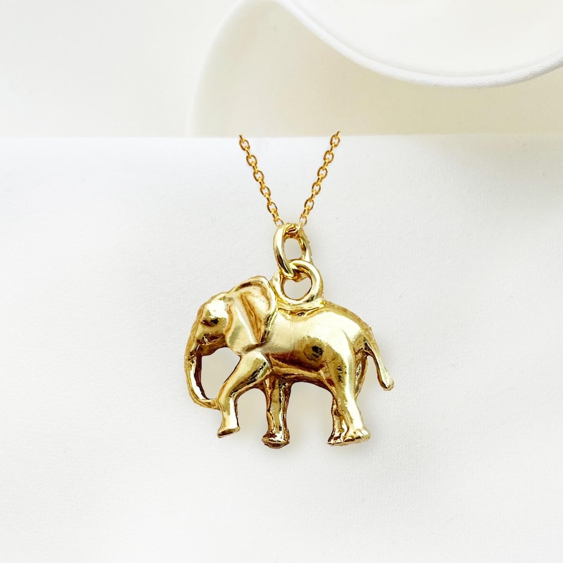 Gold Elephant Charm - Etsy