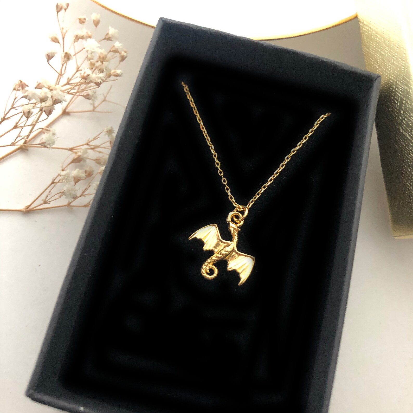 TINY DRAGON Necklace Dragon Pendant Gold Dragon Jewelry - Etsy