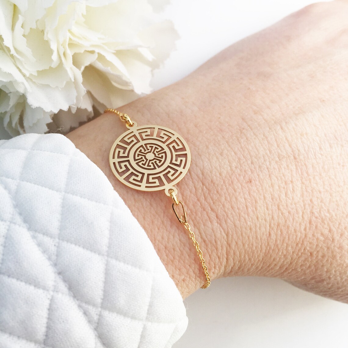 Greek Bracelet, Geometric Greek Meander Bracelet, Greek Key Pattern ...
