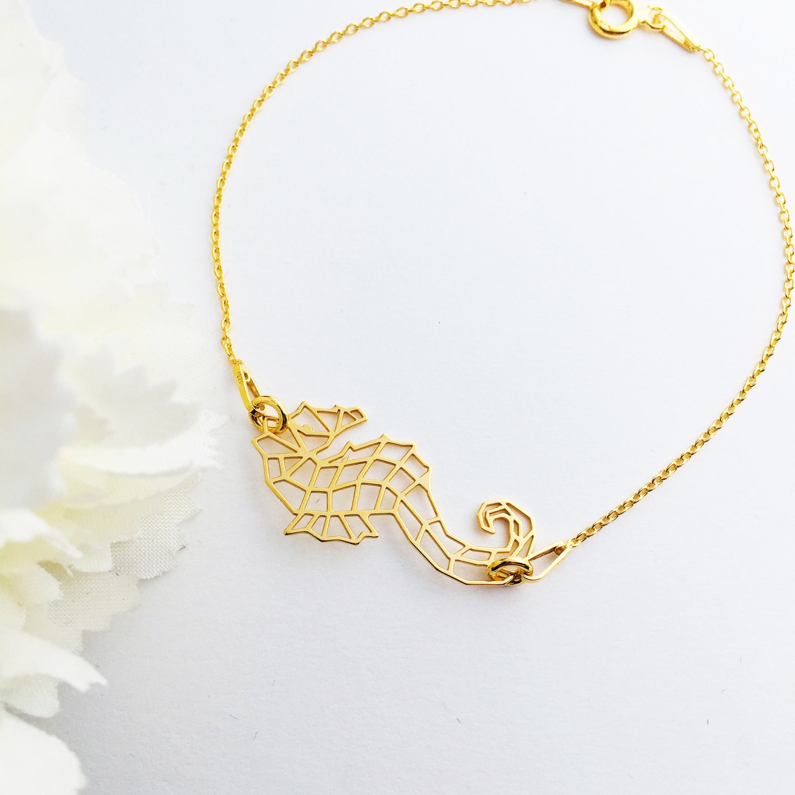 SEAHORSE Bracelet Delicate Seahorse Charm Gold Seahorse - Etsy