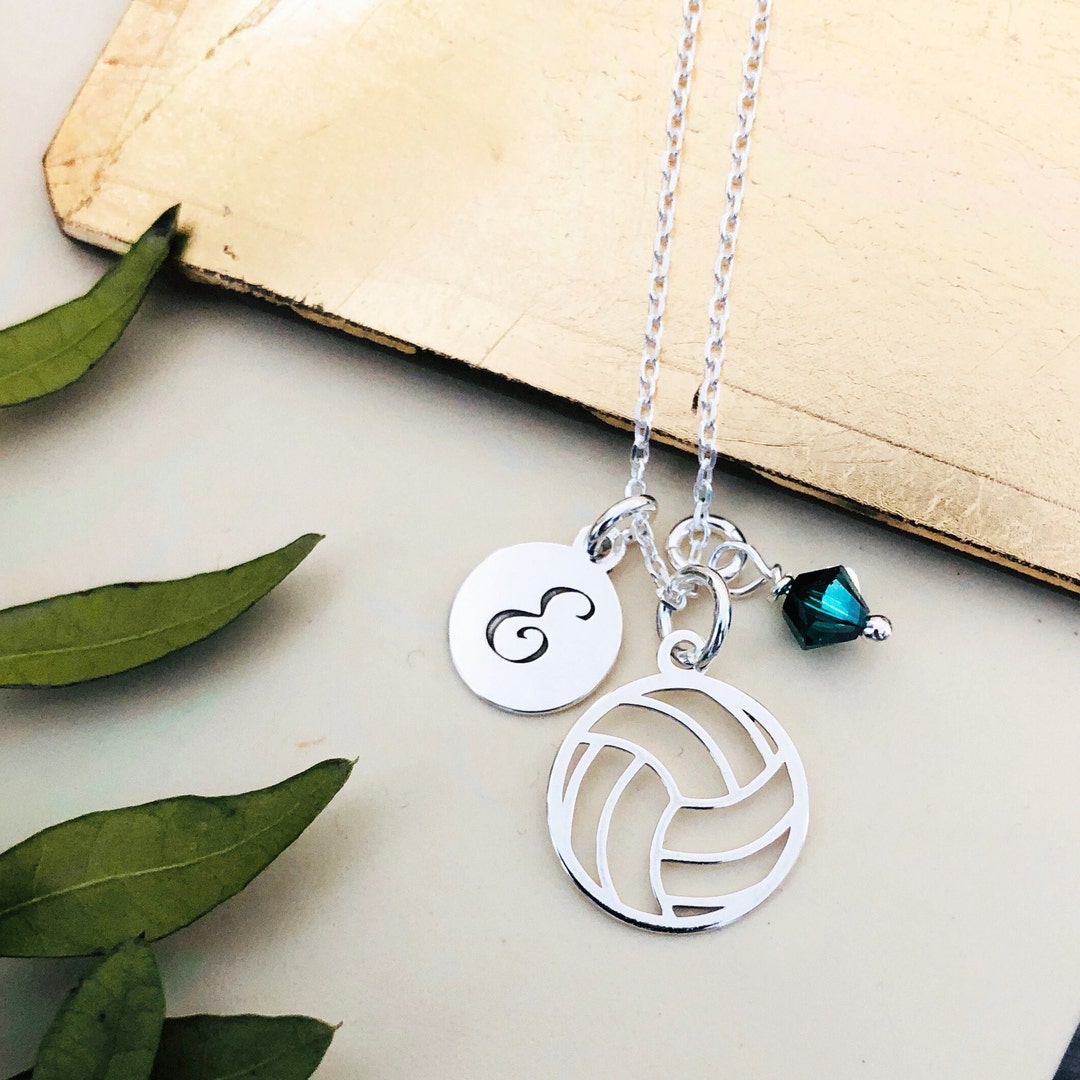 Silver VOLLEYBALL NECKLACE, Silver Ball Pendant, Sports Jewelry, Sport ...