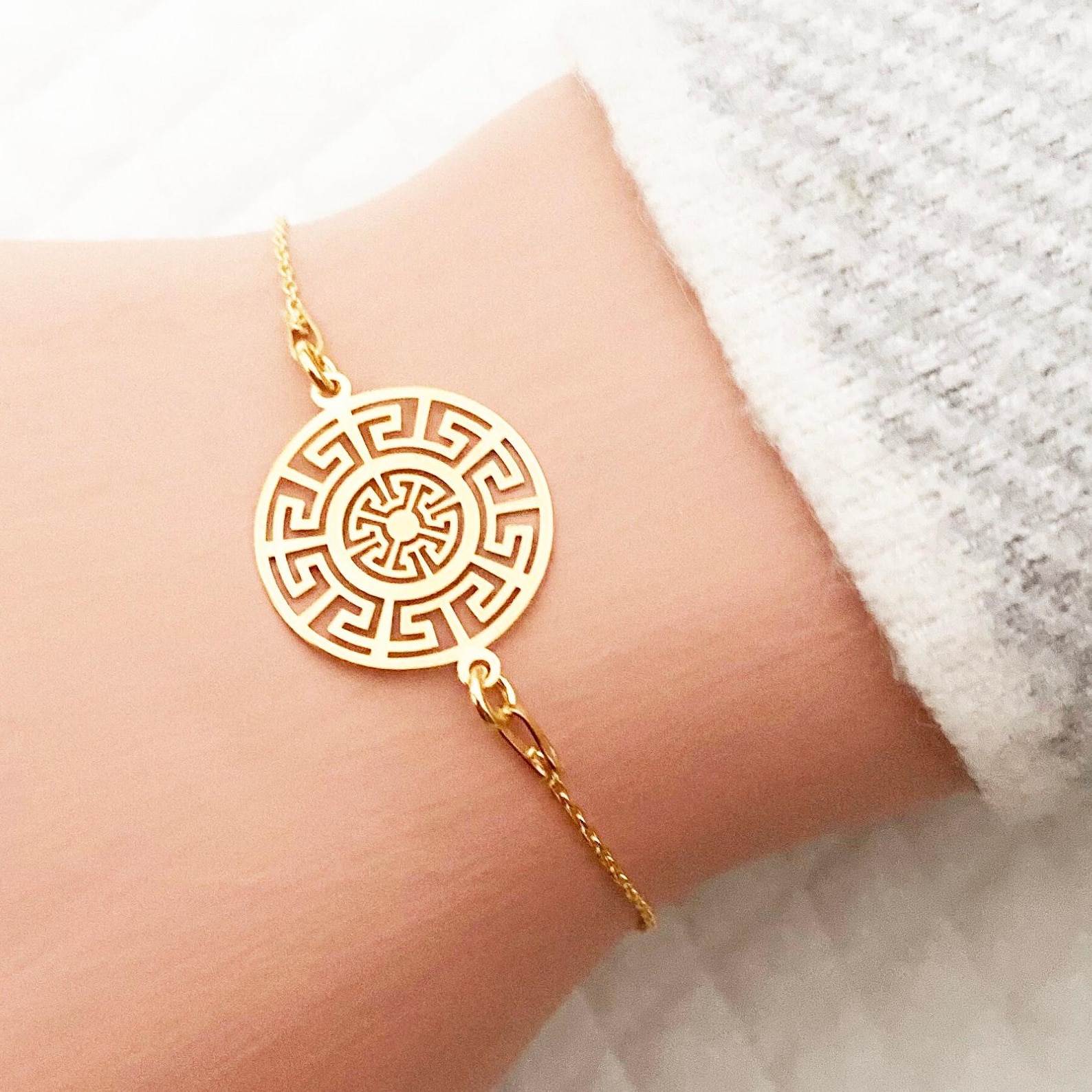 Greek Bracelet, Geometric Greek Meander Bracelet, Greek Key Pattern ...