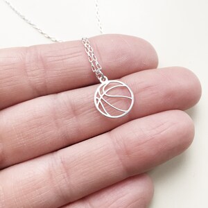 BASKETBALL NECKLACE, Silver Basketball Pendant, Sports Ball, Sports ...
