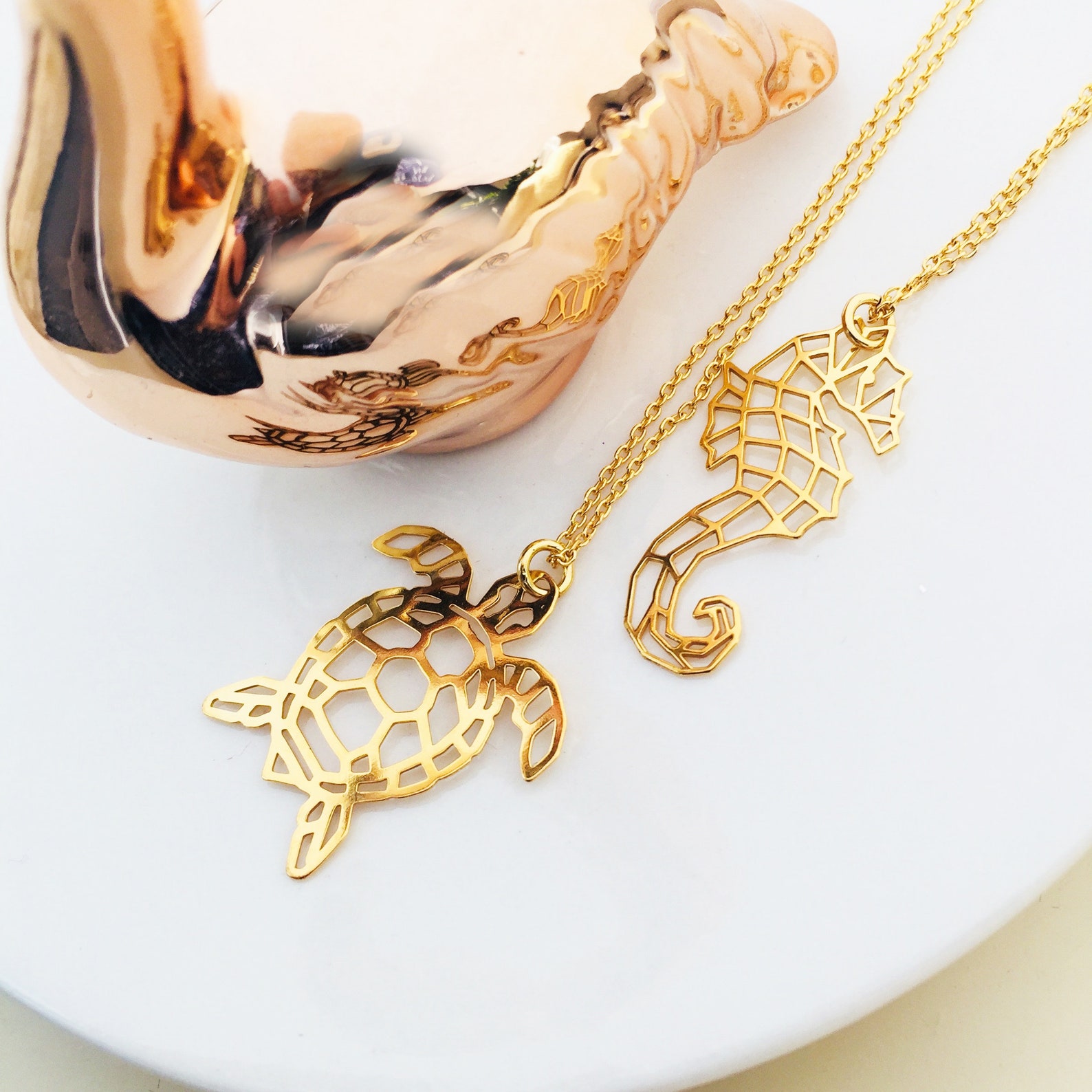 Gold Turtle Bracelet Origami Turtle Charm Cute Geometric - Etsy