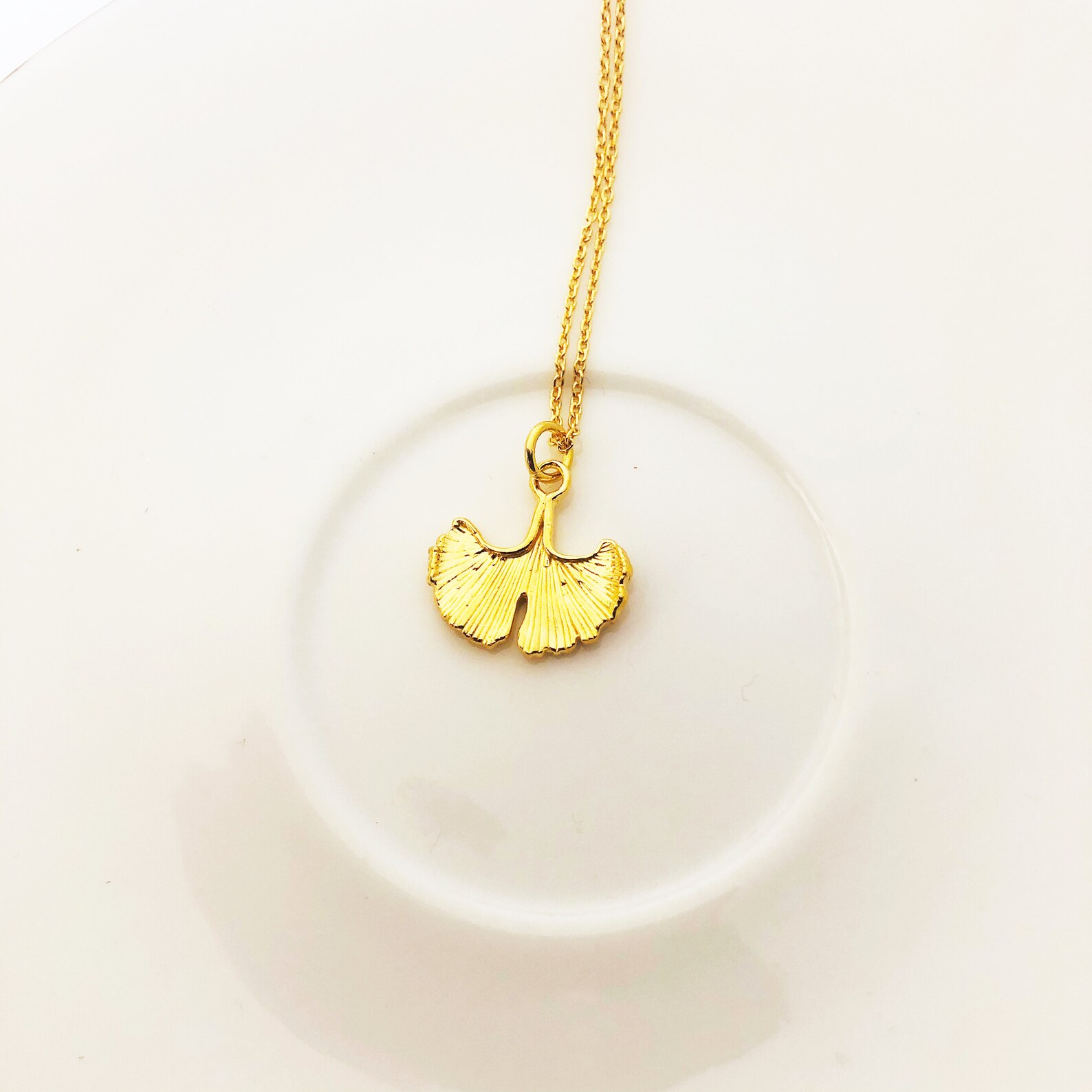 Gold GINGKO NECKLACE Ginko LEAF Layering Ginkgo Charm Leaf - Etsy