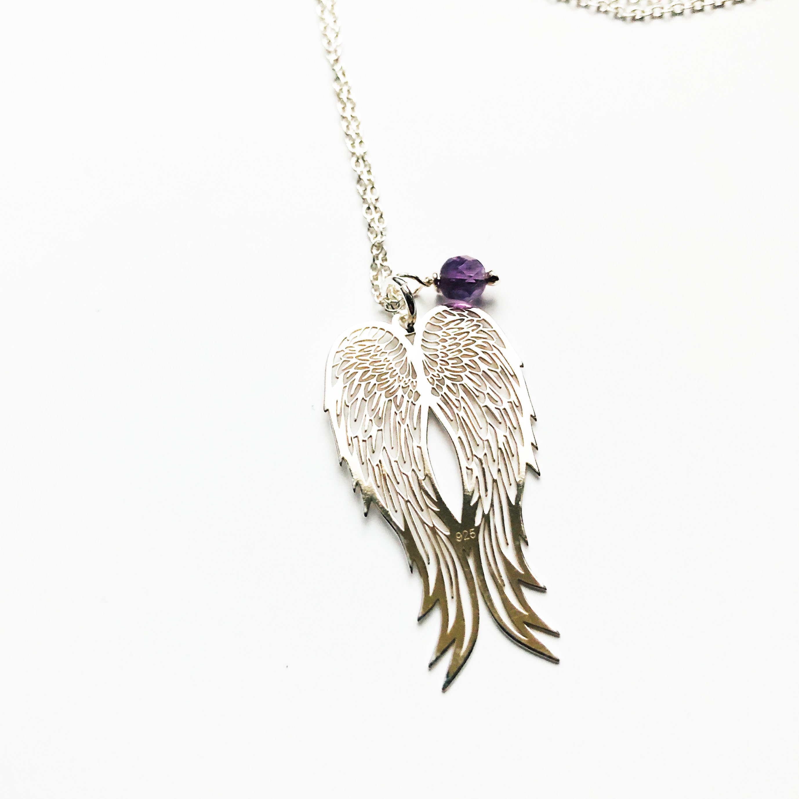 ANGEL WINGS Necklace, Filigree Wings Pendant , Large Angel Wing Charm ...