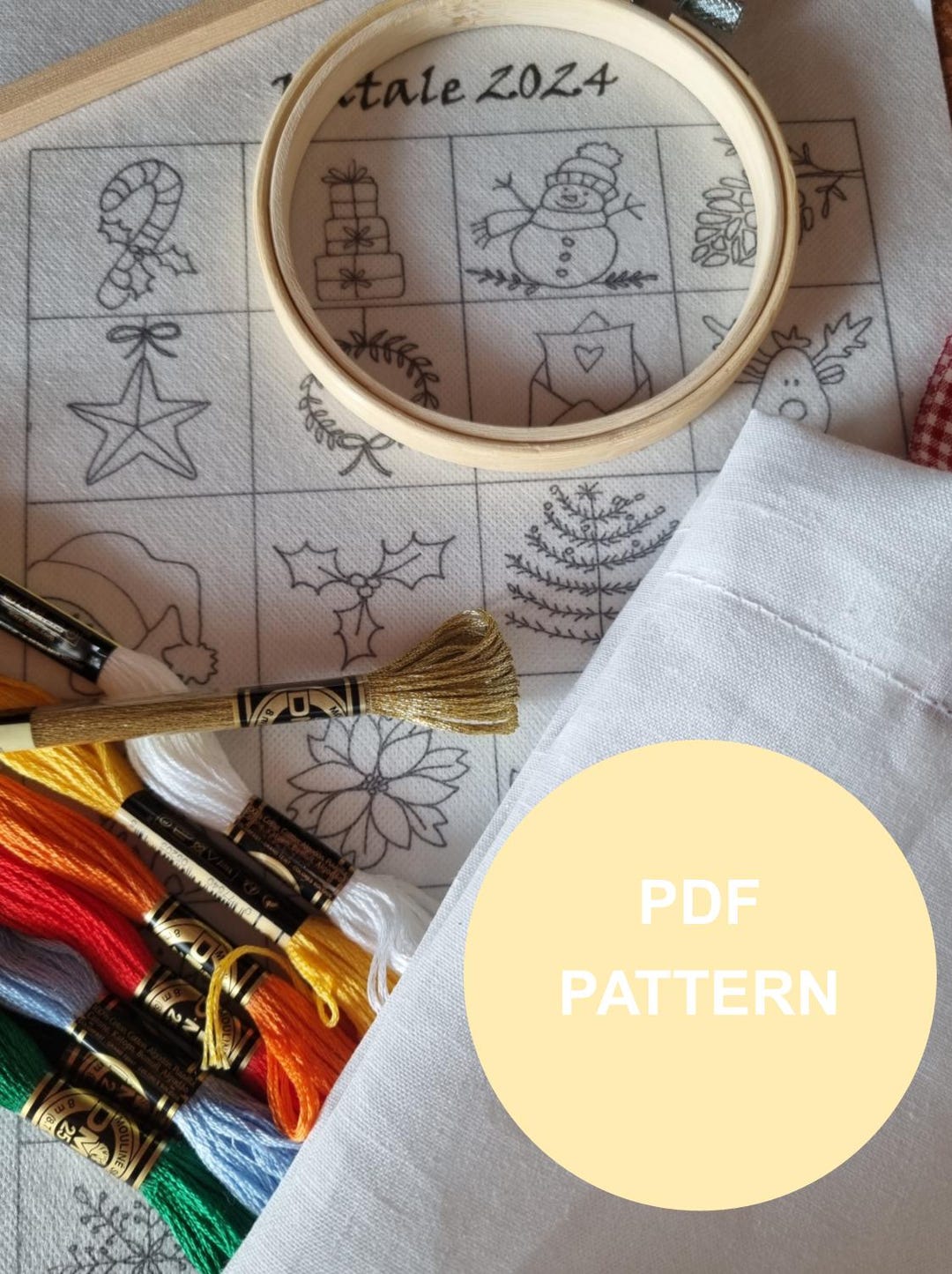 Advent Calendar Embroidery PDF Pattern - Etsy