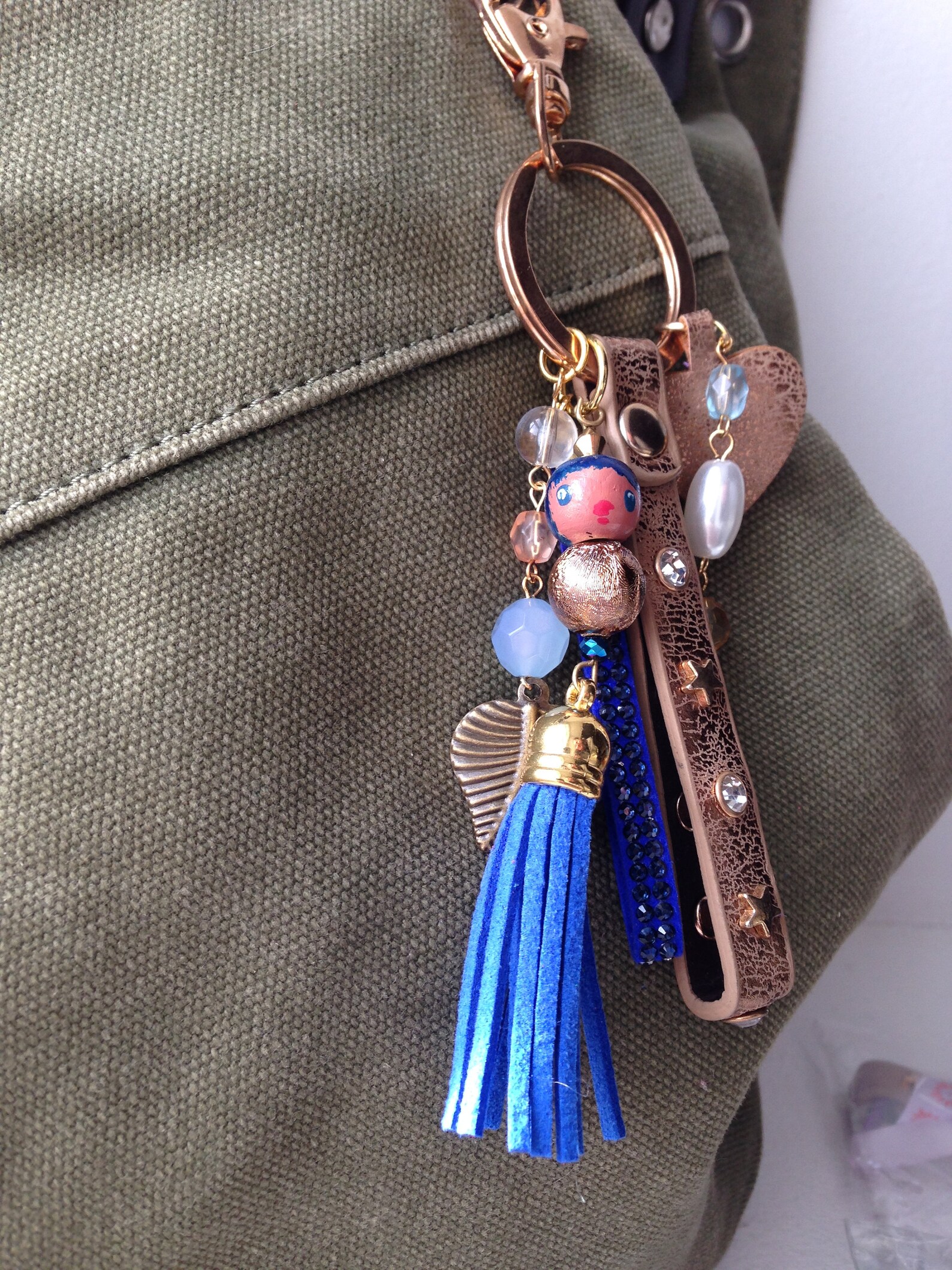 Ma petite puce porte-clé grigri bleu | Etsy