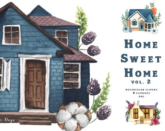 Sweet home clipart | Etsy