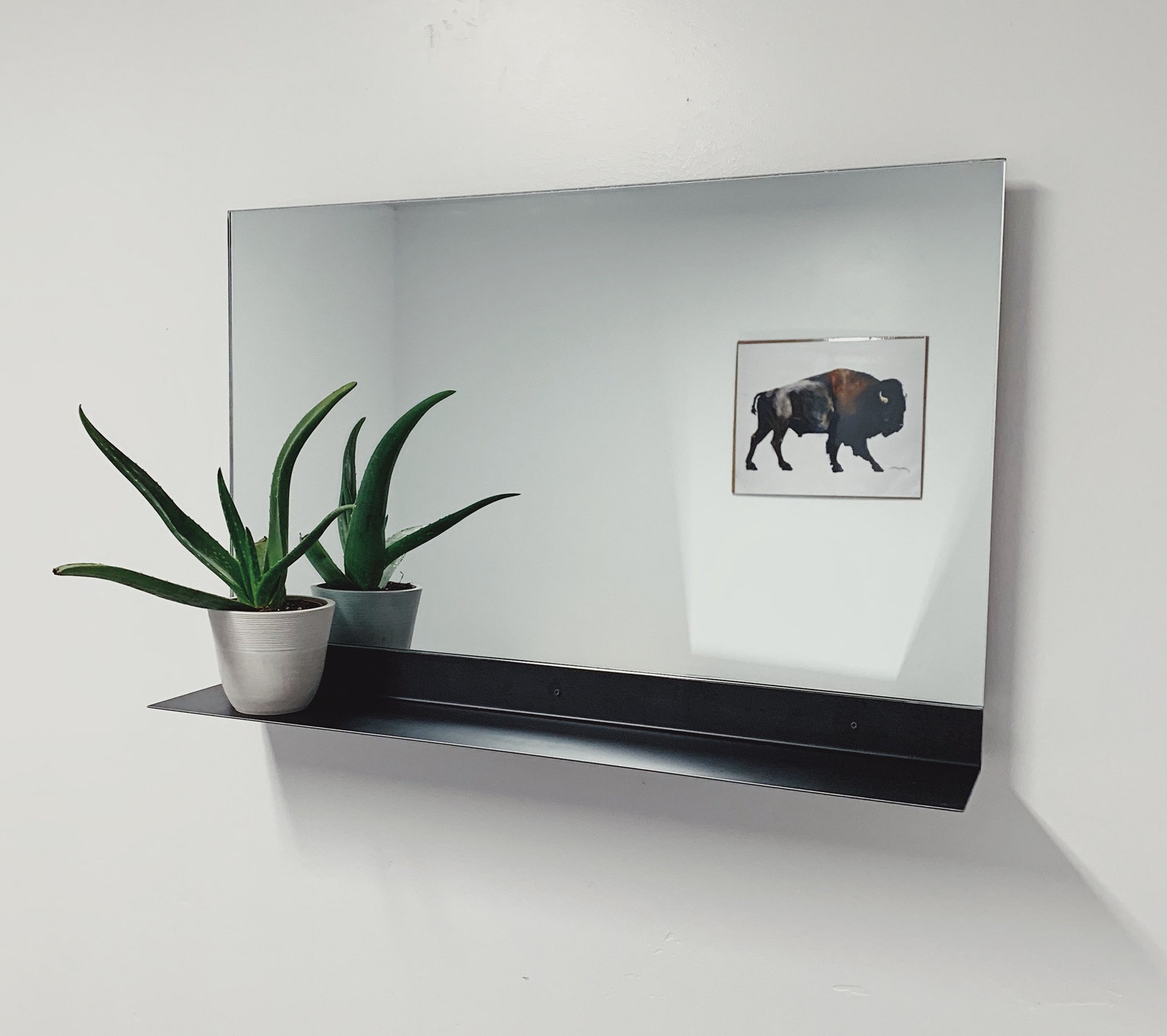 Large Modern Floating Shelf Mirror Bathroom Vanity Decorative | Etsy