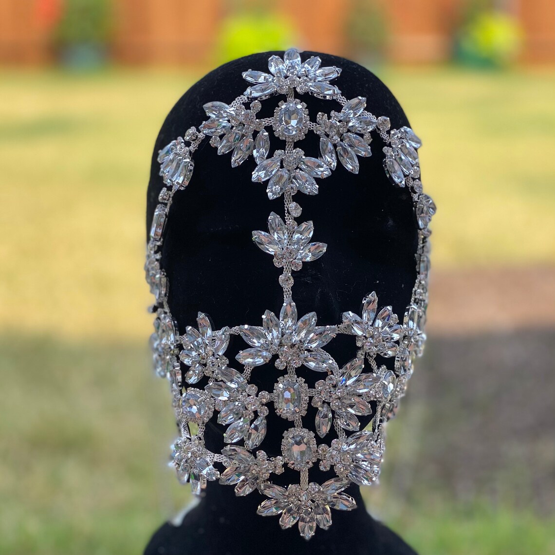 Crystal FULL Face Mask Festival Accessories/ Burning Man/ - Etsy