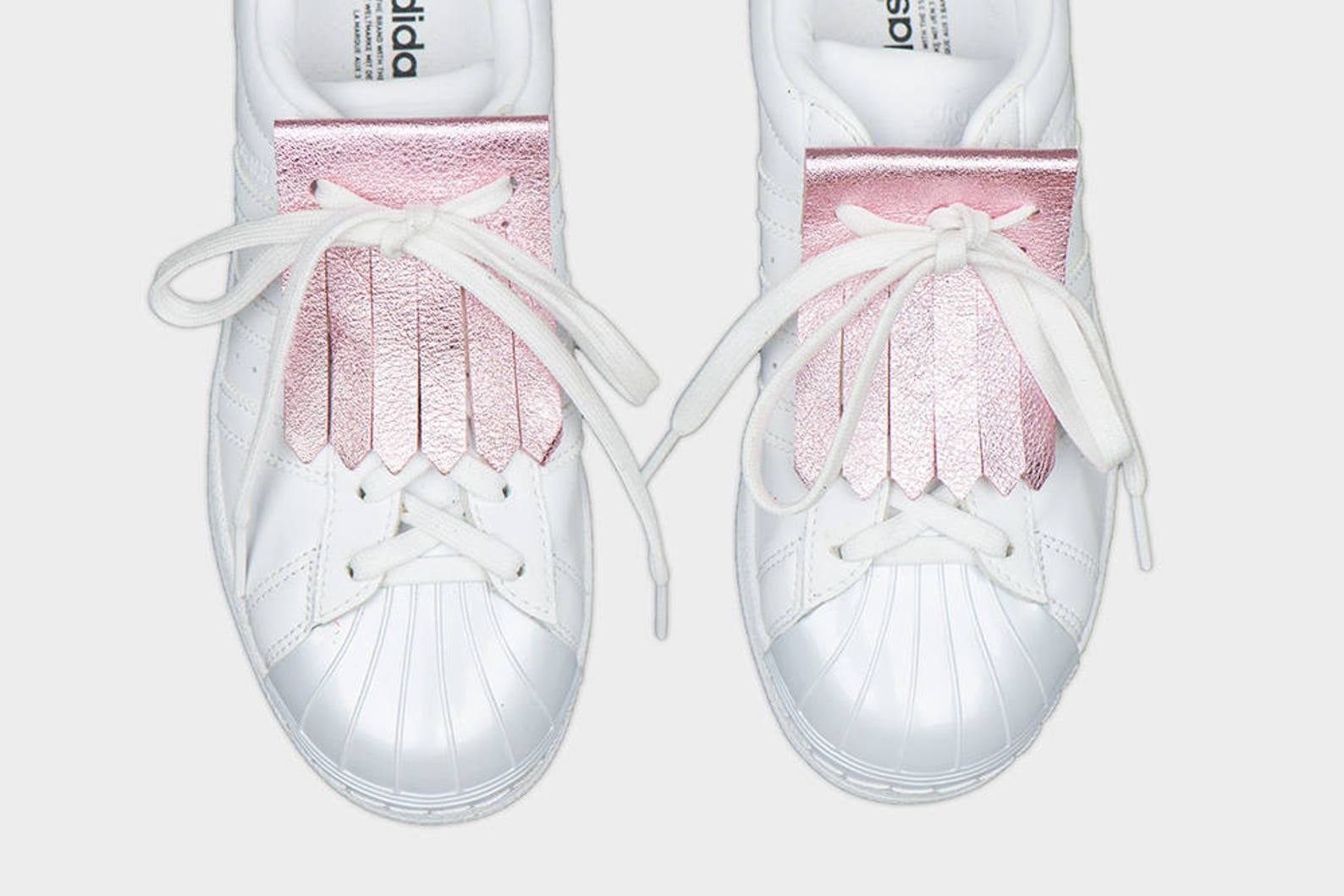 Leather Shoe Kilties FRINGE PINK METALLIC - Etsy