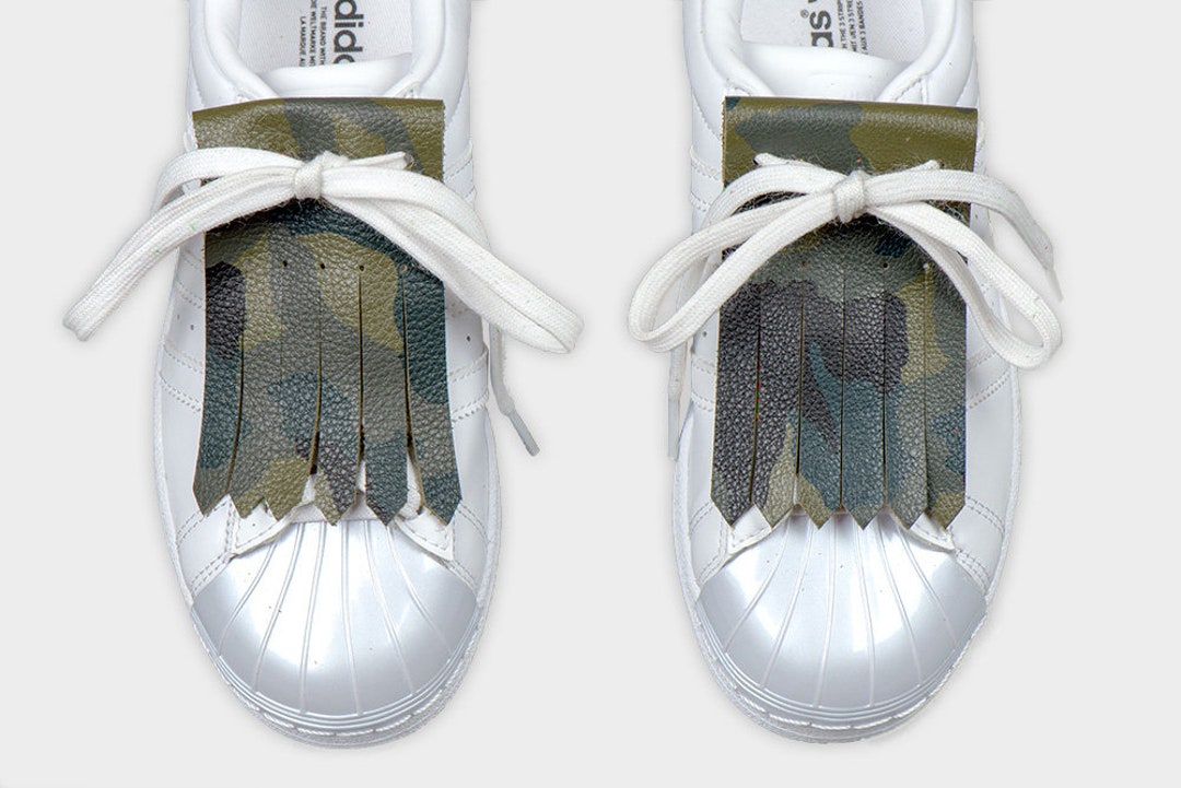 Leather Shoe Kilties FRINGE CAMO - Etsy