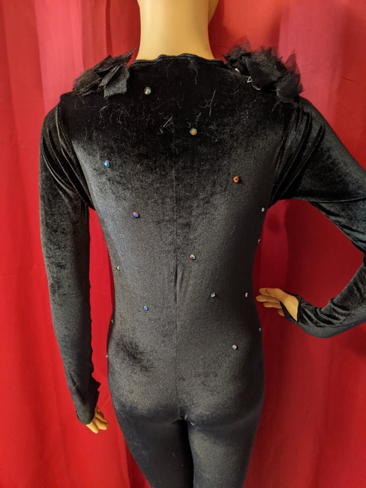 Velvet Unitard With Acrylic Crystal please Read FULL - Etsy