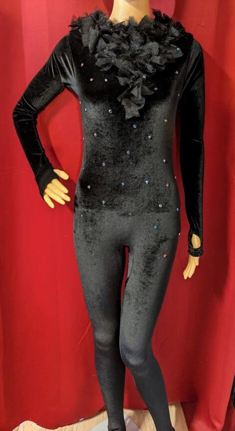 Velvet Unitard With Acrylic Crystal please Read FULL | Etsy