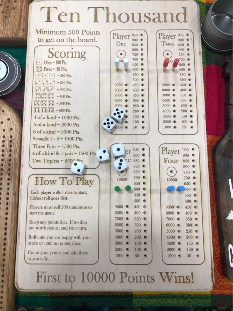 Ten Thousand Board Game - Etsy