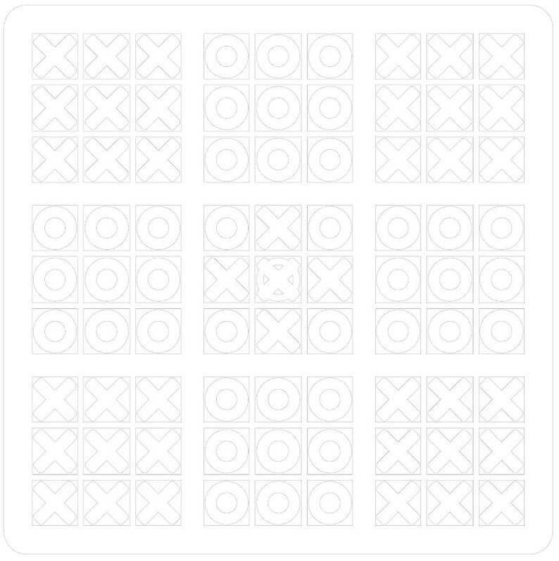 Ultimate Tic Tac Toe SVG Instant Download Board Game - Etsy