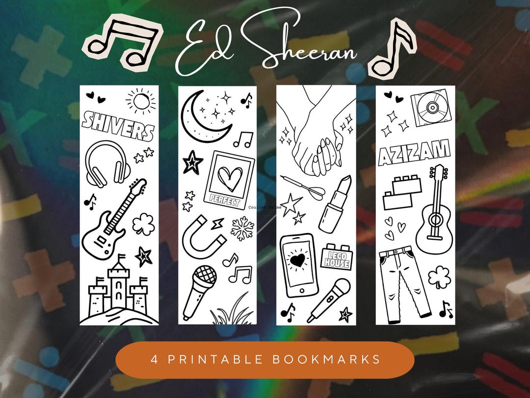 Ed Sheeran Coloring Bookmarks | Fan Art (printable) - Etsy