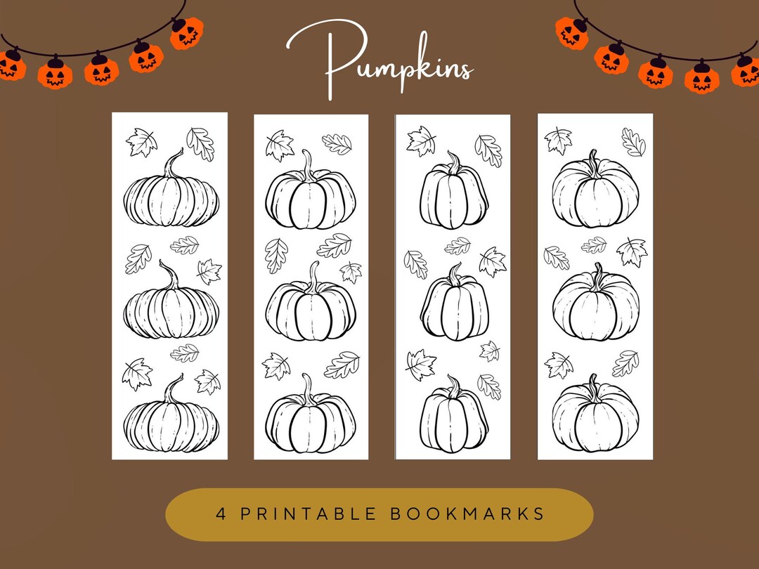 Pumpkins Coloring Bookmarks | Rustic Fall (printable) - Etsy