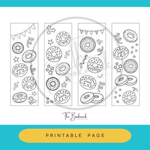 Donuts Coloring Bookmarks | Sweet Treats (printable) - Etsy