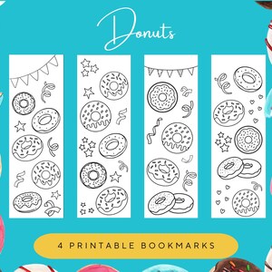 Donuts Coloring Bookmarks | Sweet Treats (printable) - Etsy