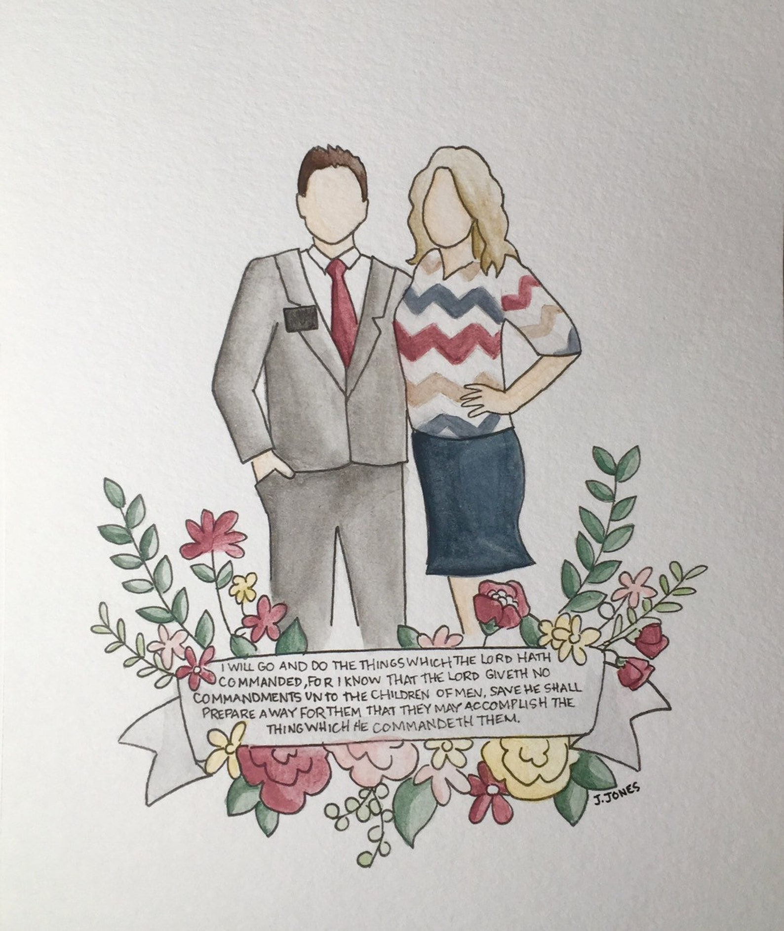 Missionary Watercolor Portrait | Etsy